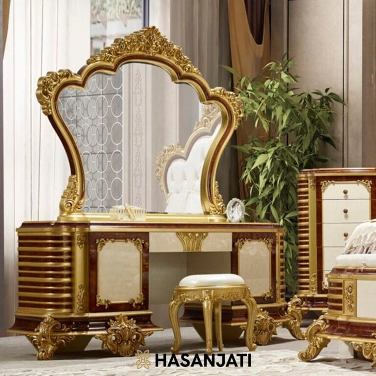 Meja Rias Klasik Jepara – Ukiran Elegan dengan 2 Pilihan Warna